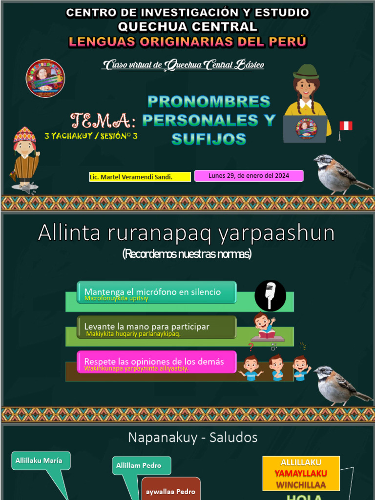 Curso de Quechua Central Básico | PDF | Familias de idiomas | Sintaxis