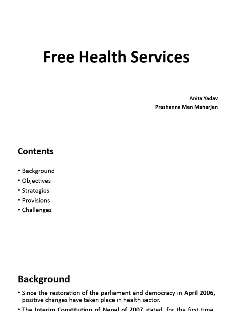 Free Health Services | PDF | Health Care | Hospital