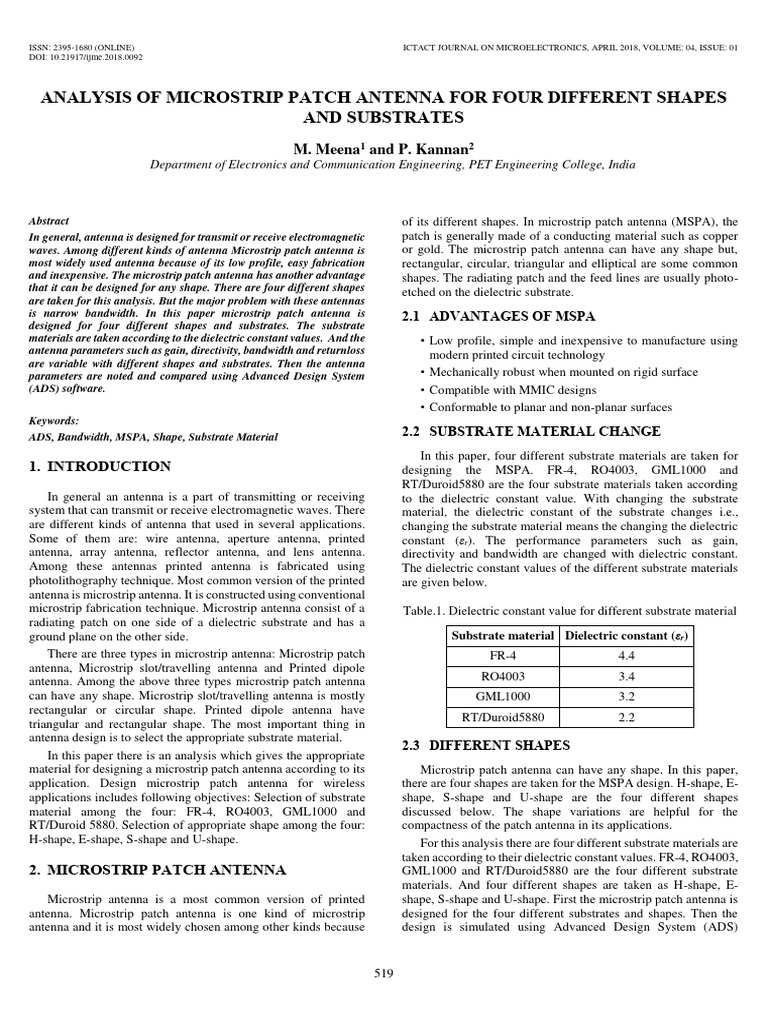 IJME Vol 4 Iss 1 Paper 4 519 530 | PDF | Antenna (Radio) | Radio