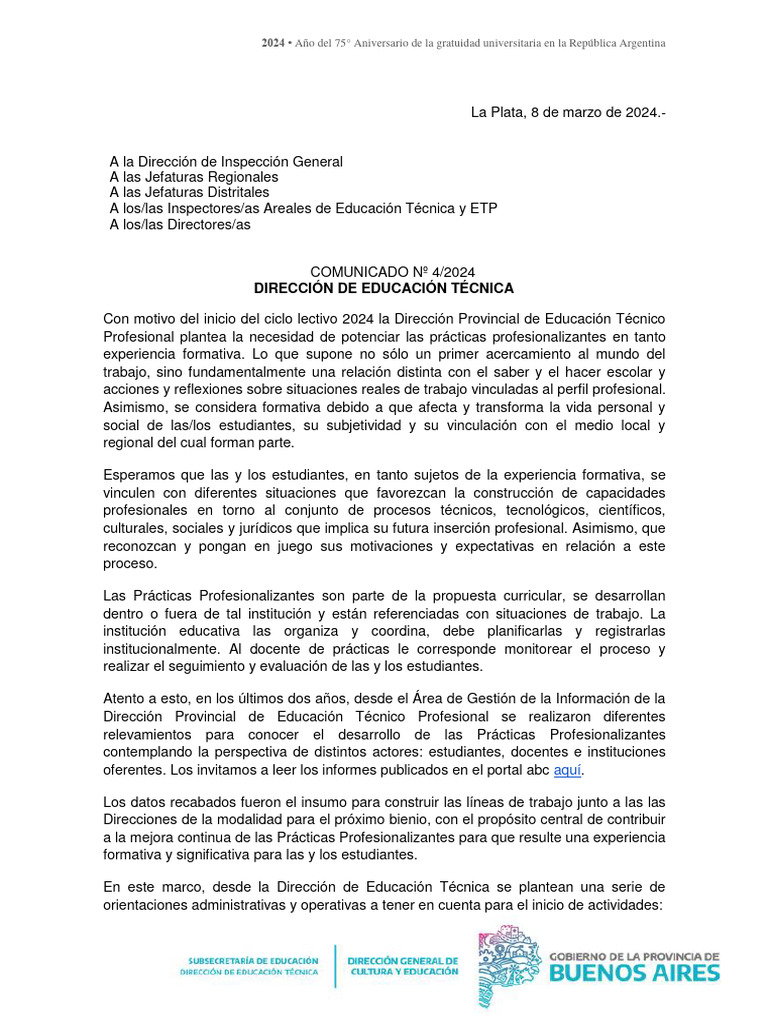Comunicado #4 - 24 DET - Lineamientos PP y Actividades de Inducción | PDF | Evaluación | Seguro