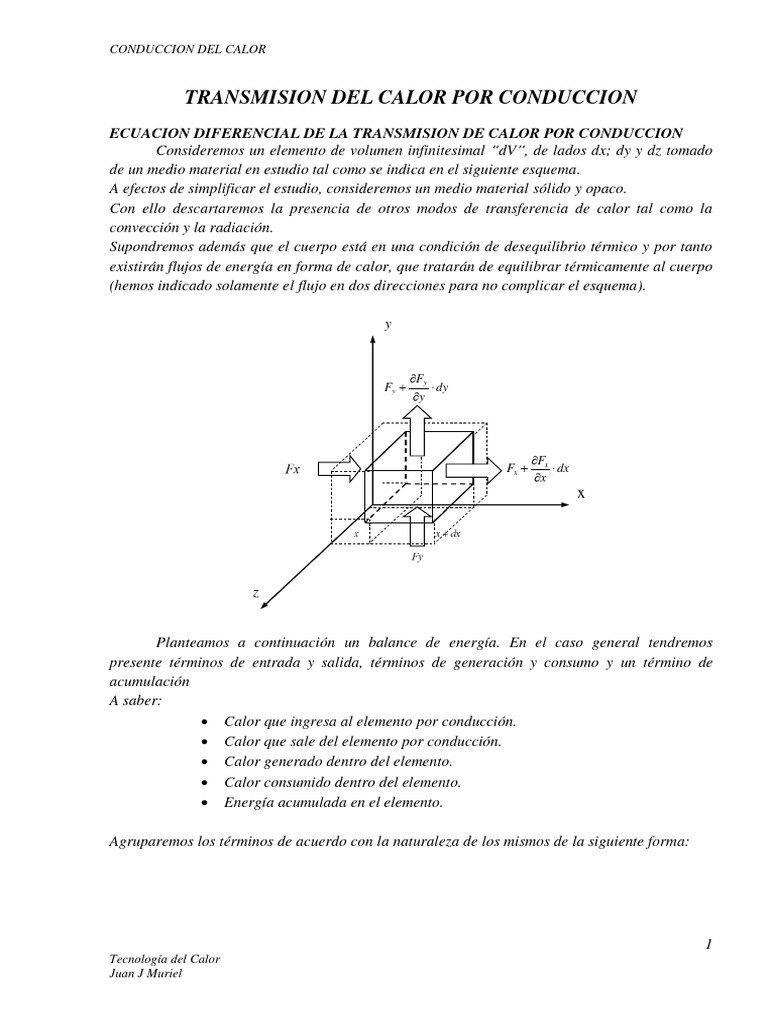 1.transmisión de Calor Por Conducción | PDF | Conduccion termica | Calor
