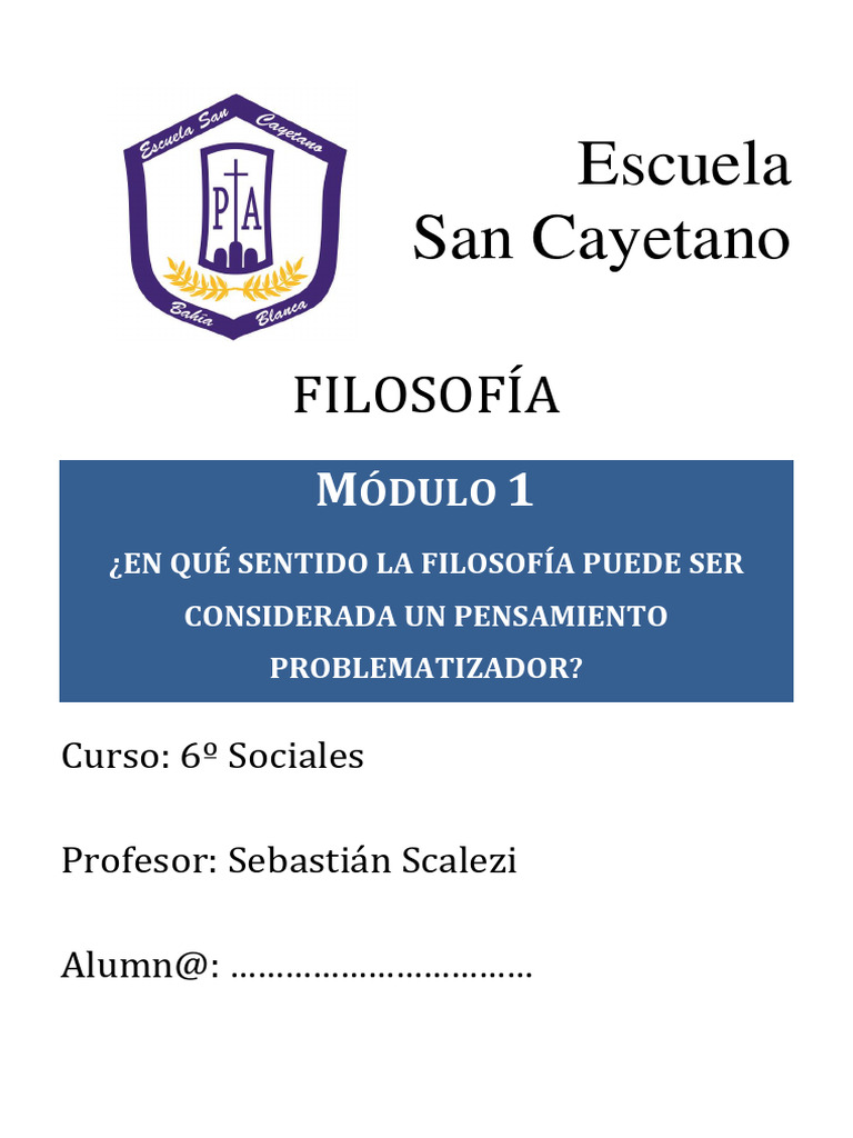 Filosofia - Modulo 1 - 2024 PDF | PDF | Verdad | Conocimiento