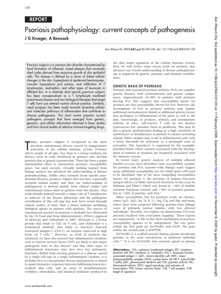 Psoriasis Pathophysiology Current Conceptsofpathogenesis | PDF ...