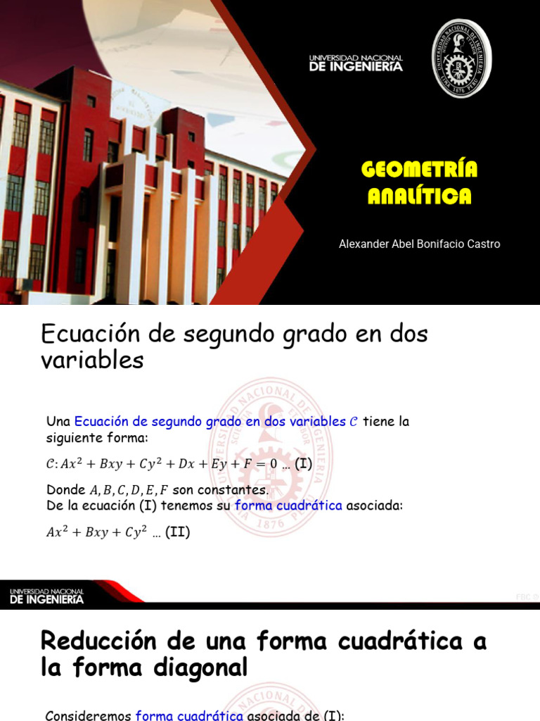 Geometría Analítica | PDF | Ecuaciones | Ecuación cuadrática