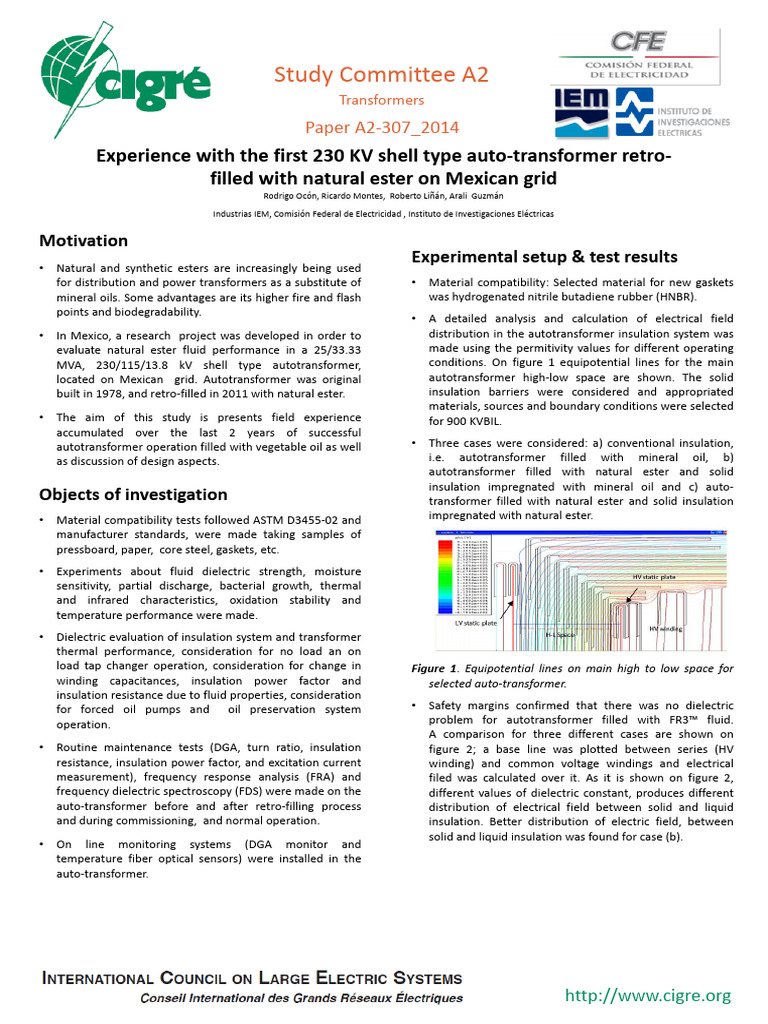 CIGRE Poster A2 - 307 - 2014 Rev 1 | PDF | Transformer | Insulator ...