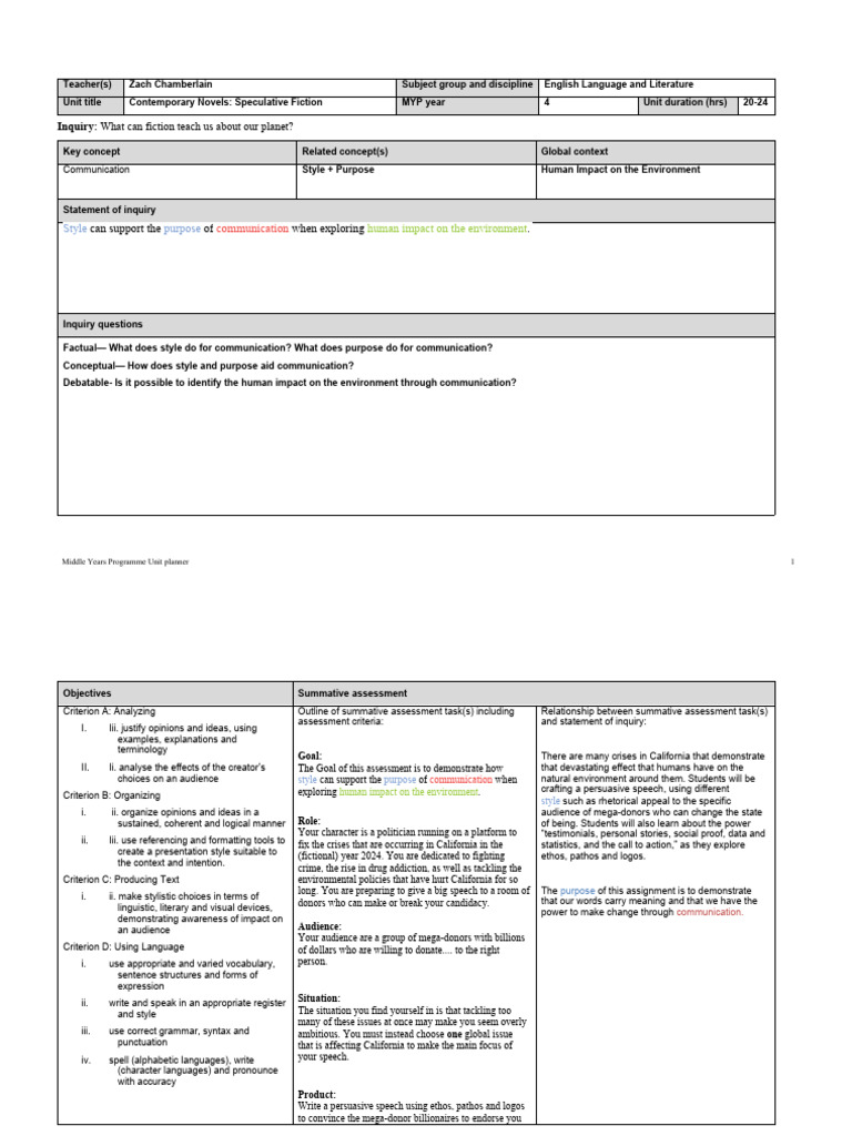 Parable of The Sower Unit Guide W ATL | PDF | Public Speaking | Rhetoric