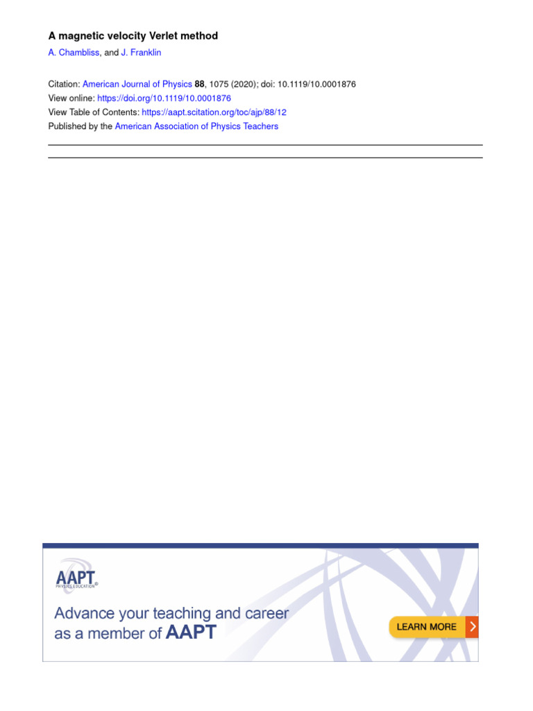 Verlet Method | Download Free PDF | Magnetic Field | Dipole