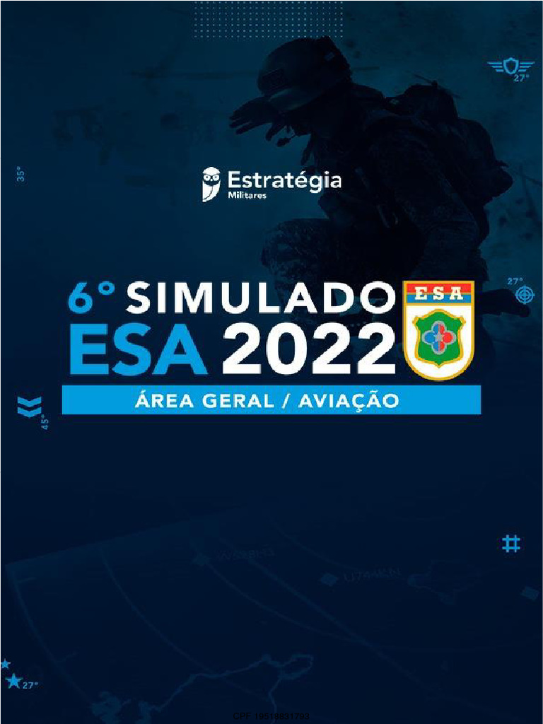 6 Simulado Esa 2022 Geral Aviação - Questões | PDF | Brasil | Poesia