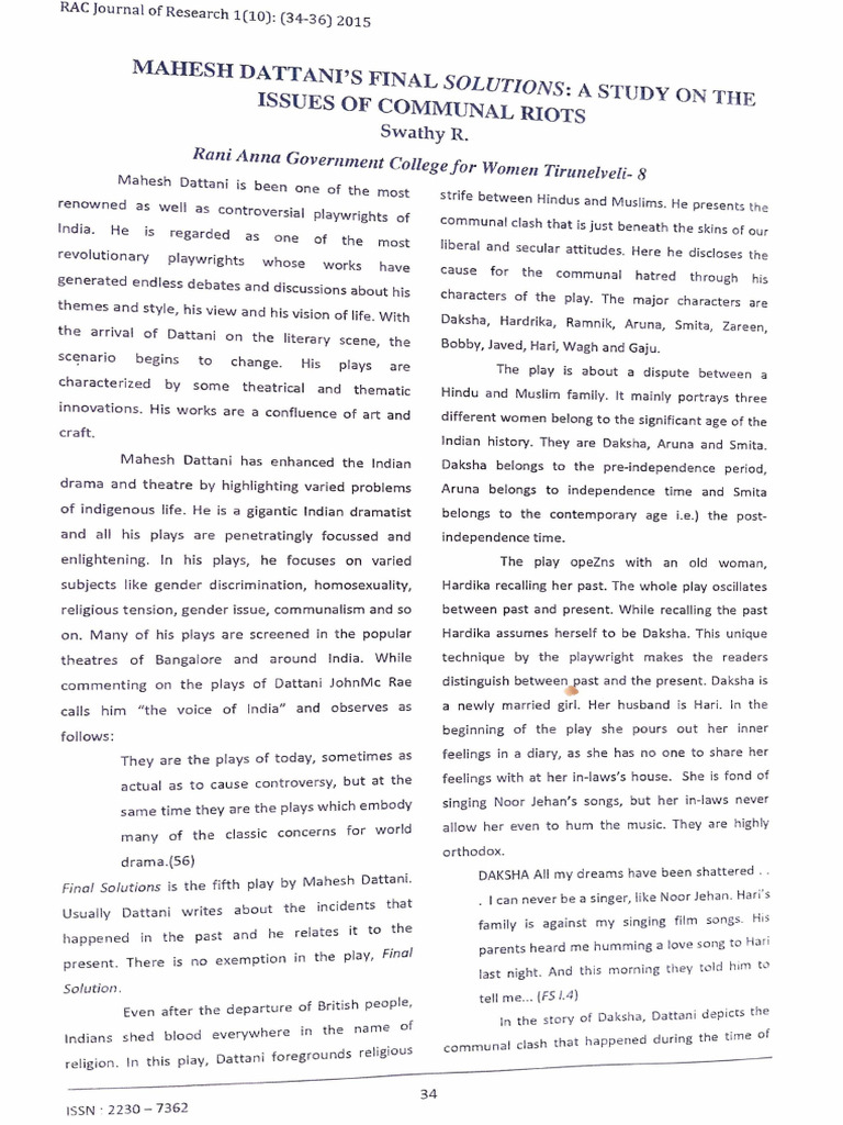 MARESH DATTANlS FINAL SOLUTIONS A STUDY | PDF | Art