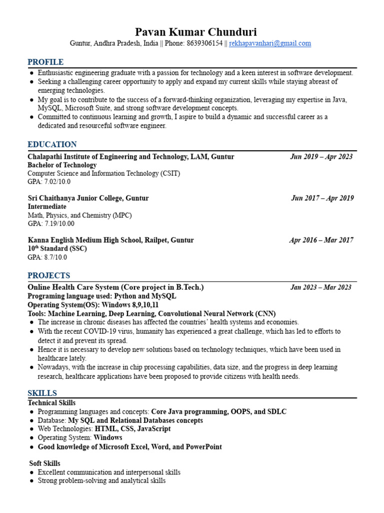 Chunduri Resume | PDF | Deep Learning | Web Conferencing