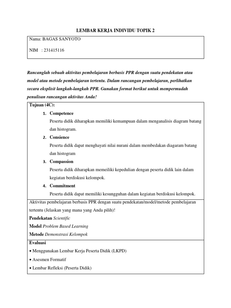 Lembar Kerja Individu Topik 2 | PDF
