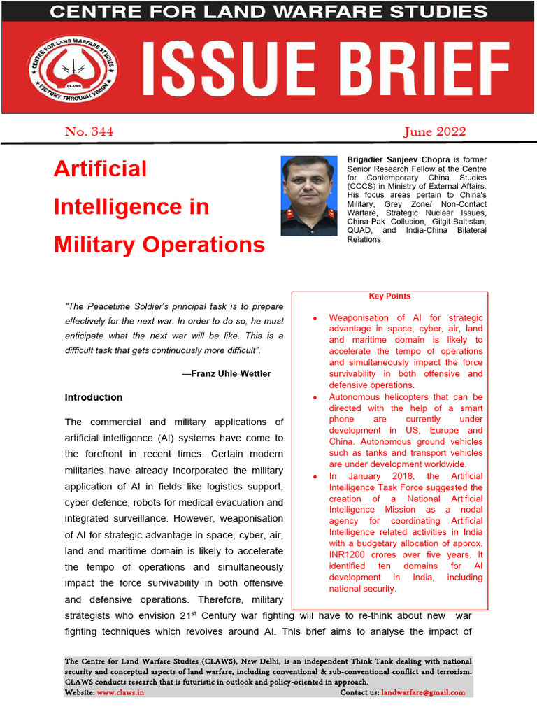 AI's Role in Indian Military Operations | PDF | Artificial Intelligence ...