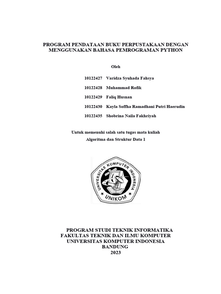 Program Pendataan Buku Perpustakaan Dengan Menggunakan Bahasa ...