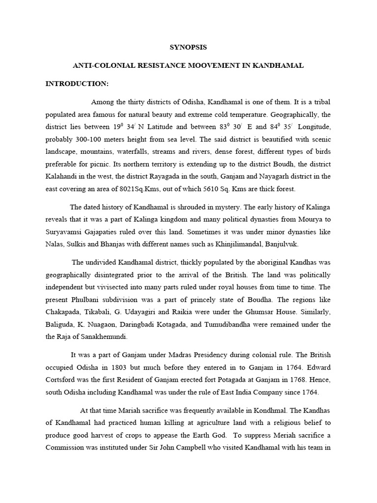 Anti-Colonial Resistance in Kandhamal | PDF | Social Science