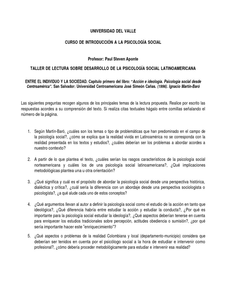 2.1 Guia Lectura y Cap 1 Accion e Ideología | PDF | Psicología Social ...