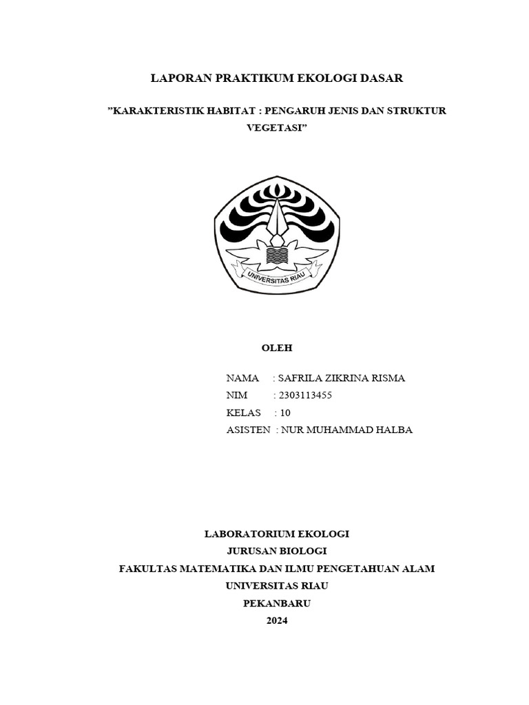 Laporan Praktikum Ekologi Dasar 1 | PDF