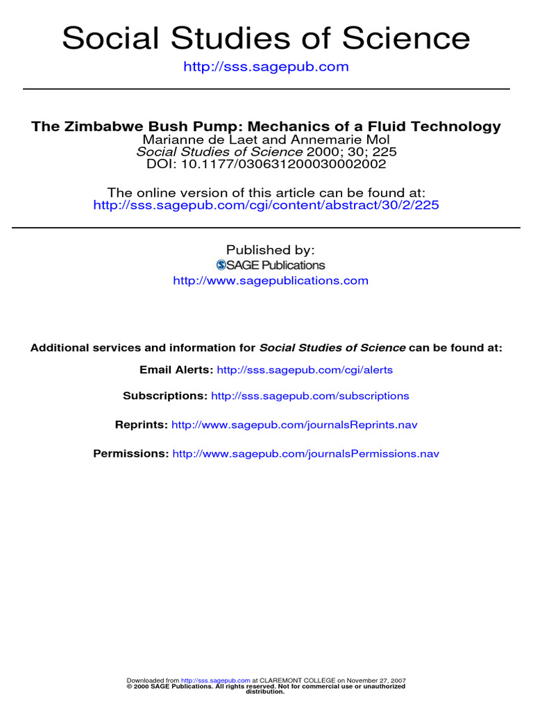 DeLaetMolZimbabwe Bush Pump | PDF