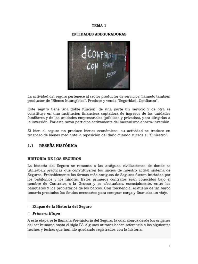1 Entidades Aseguradoras | PDF | Seguro | Póliza de seguros