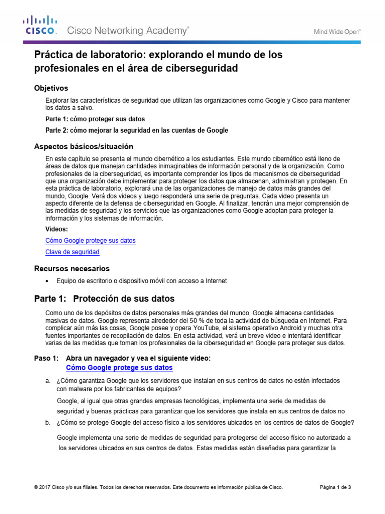 1.5.3.4 Lab - Mundo de Ciberseguridad. | PDF | La seguridad informática | Seguridad