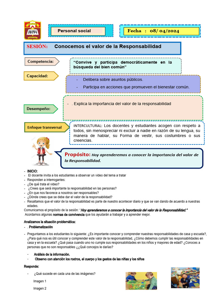 Sesion Del Valor de La Responsabilidad | PDF Sesion Del Valor de La Responsabilidad | PDF
