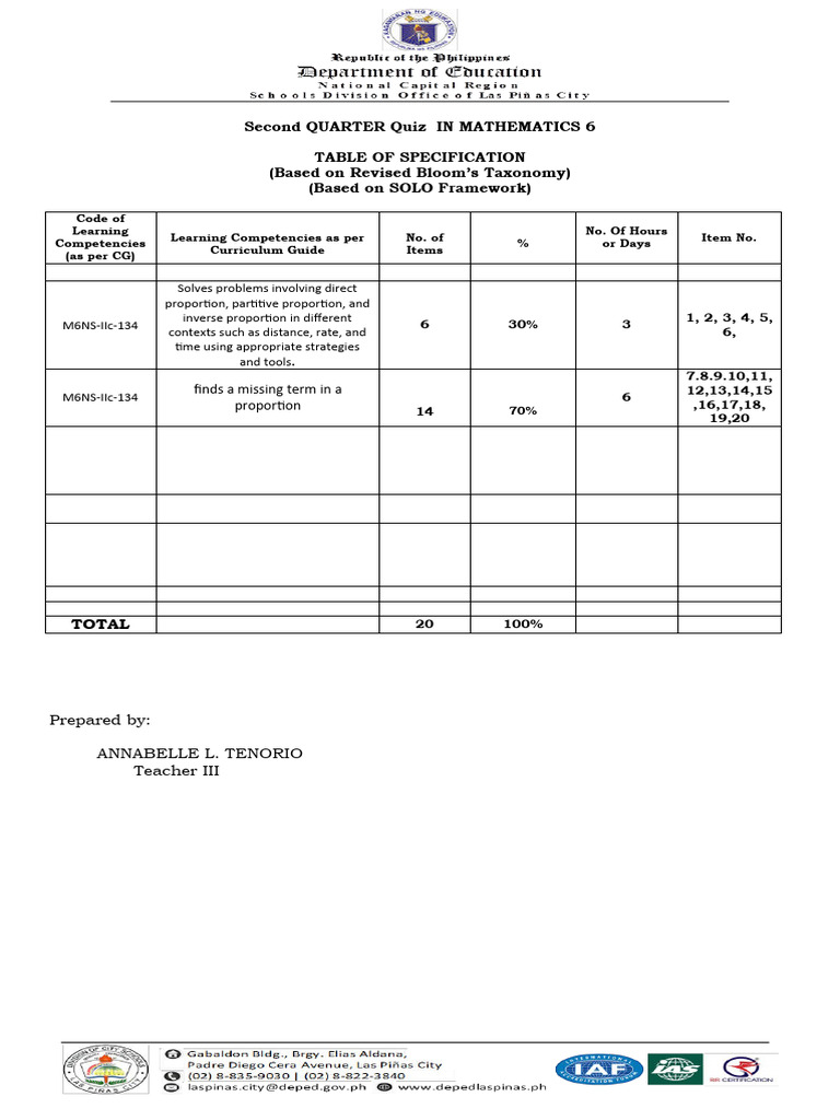 Grade 6 Math Quiz: Proportions & Volume | PDF | Sphere | Volume