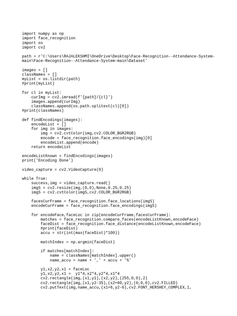 Webcam Face Recognition | PDF Webcam Face Recognition | PDF