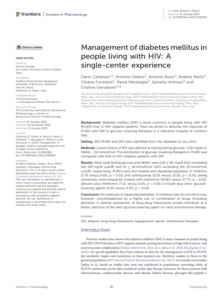 01 VIH DM1 Manejo | PDF | Glycated Hemoglobin | High Density Lipoprotein