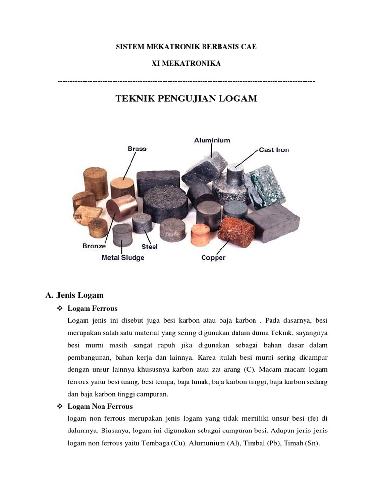 Jenis dan Pengujian Logam Ferrous & Non-Ferrous | PDF