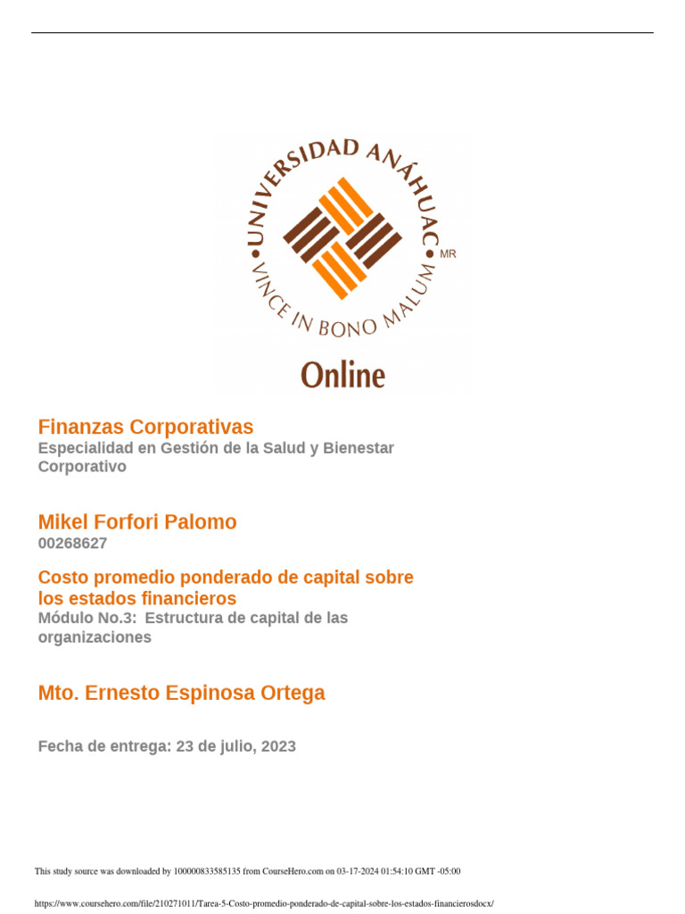 Tarea_5_Costo_promedio_ponderado_de_capital_sobre_los_estados_financieros.docx (1) | PDF ...
