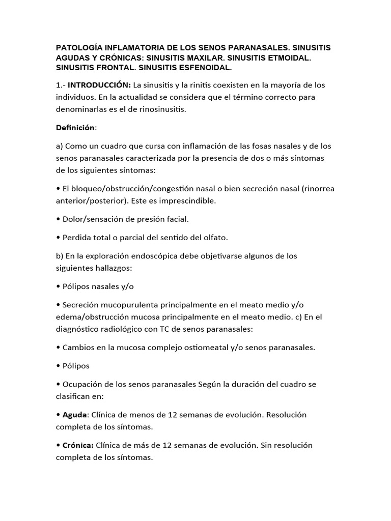 Sinusitis A | PDF | Medicina CLINICA | Enfermedades y trastornos