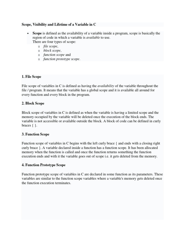 Cprogramming Remaining Notes Pdf Scope Computer Science Variable Computer Science 