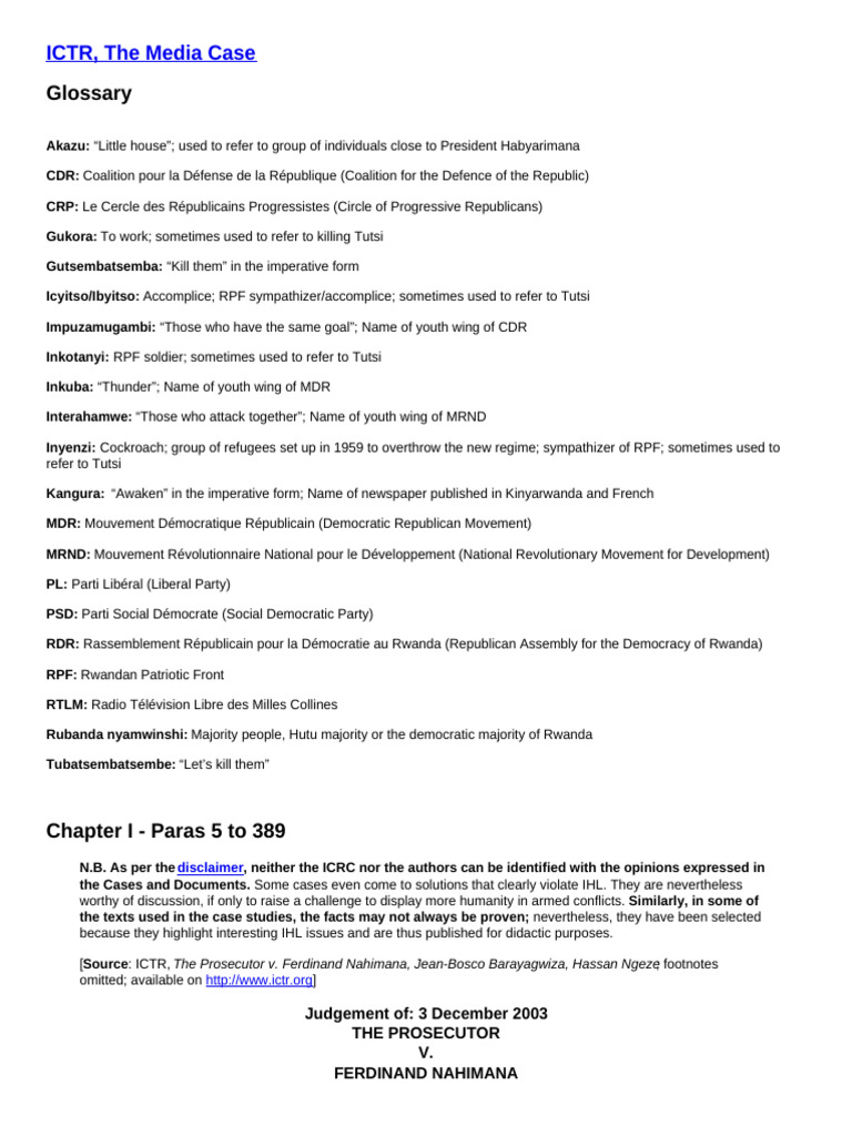 ICTR The Media Case | PDF | Hutu | Tutsi