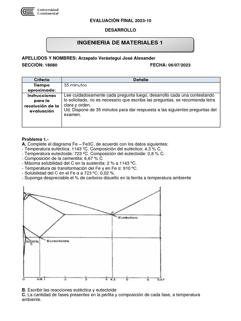 EVALUACION FINAL DESARROLLO 2023-10 | PDF