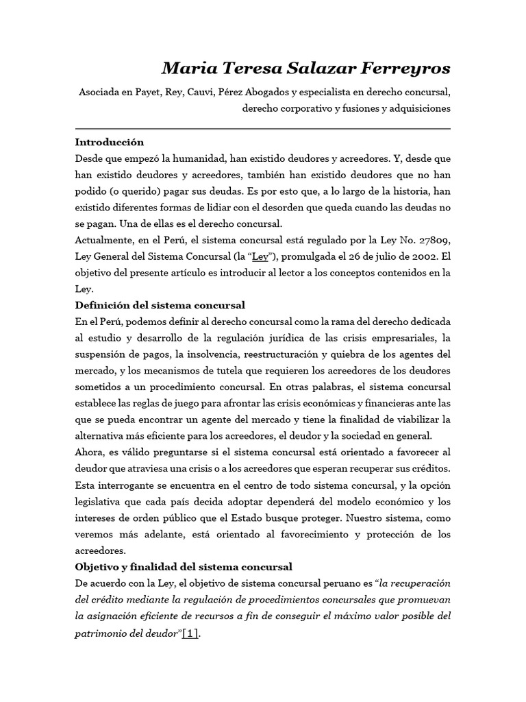 Semana 3 - Derecho Concursal - Material Complementario | PDF