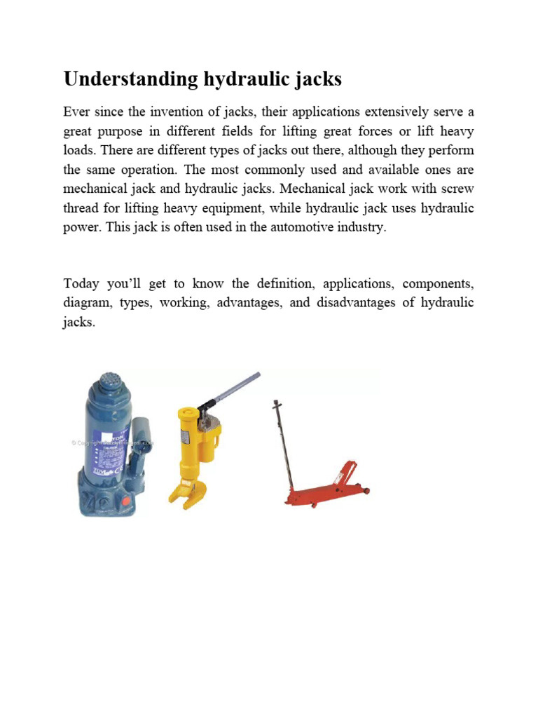 Hydraulic Jack | PDF | Pump | Valve