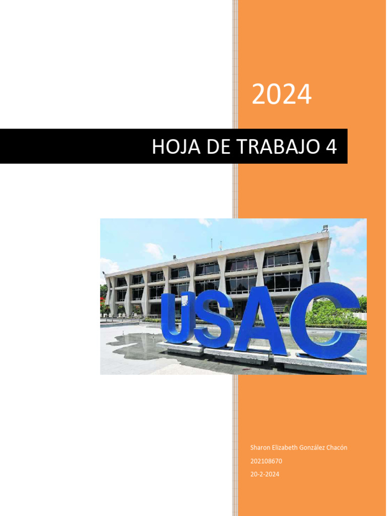 Hoja de Trabajo 4 Sharon González 202108670 - Compressed | PDF
