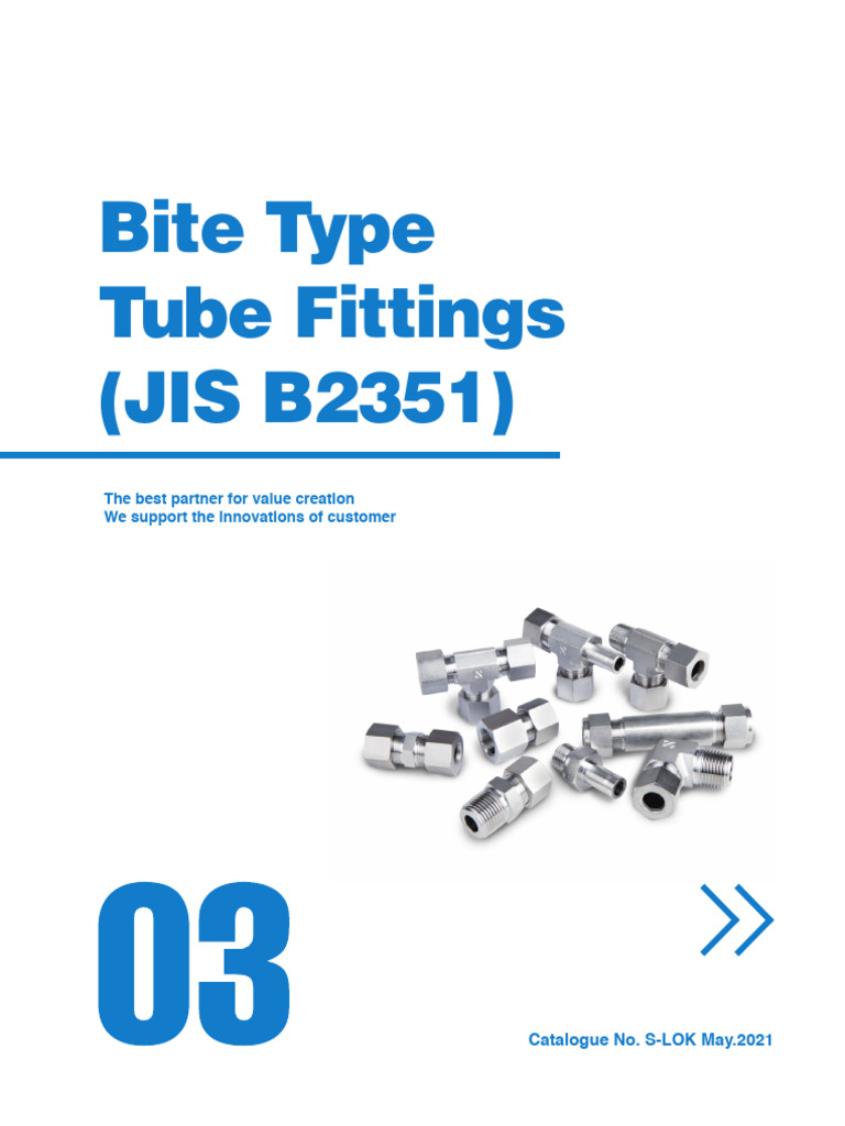 Bite Type Tube Fittings (JIS B2351) | PDF | Pipe (Fluid Conveyance) | Nut (Hardware)