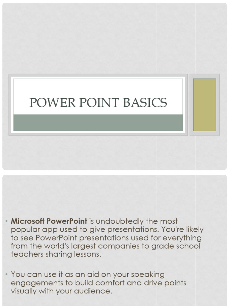 Power Point Basics | PDF | Microsoft Power Point | Software