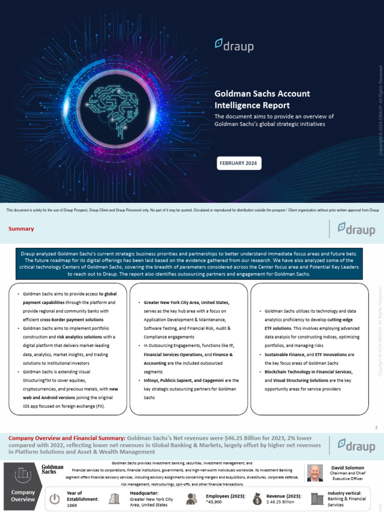 Goldman Sachs Account Intelligence Report | PDF | Cloud Computing | Goldman Sachs