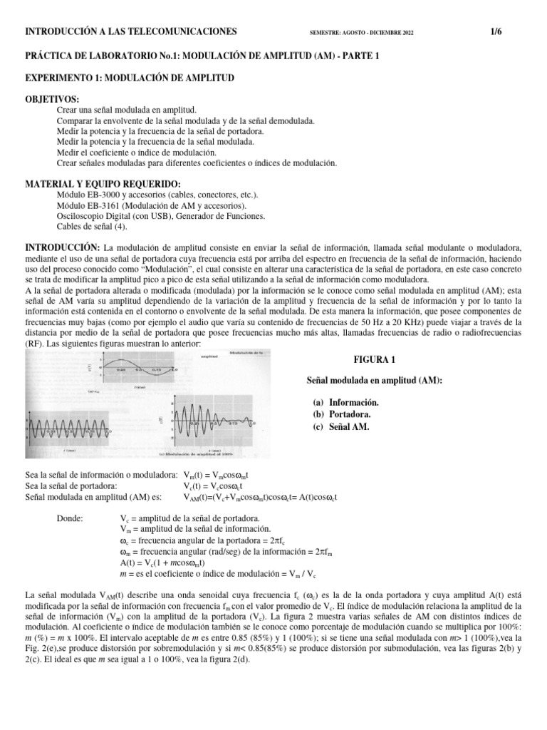 Práctica 1 - AM Parte 1 | Descargar gratis PDF | Modulación ...