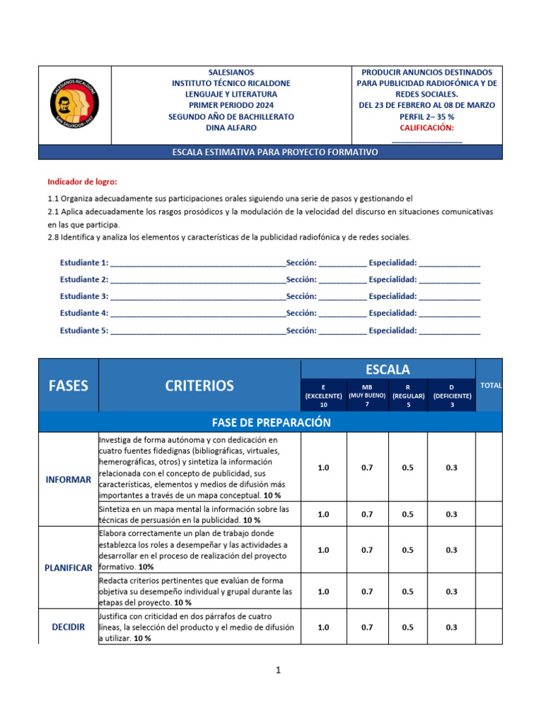 Perfil 2, PF. General. 1°P, Len, Dina Alfaro. 2024 | PDF | Comunicación humana