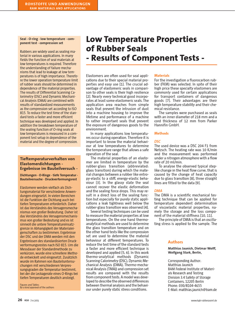 2013 Jaunich Raw Mat and Appl Low Temperature Properties of Rubber ...