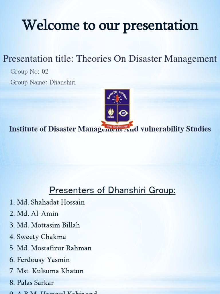 Theories of Disaster Management Overview | PDF | Emergency Management ...
