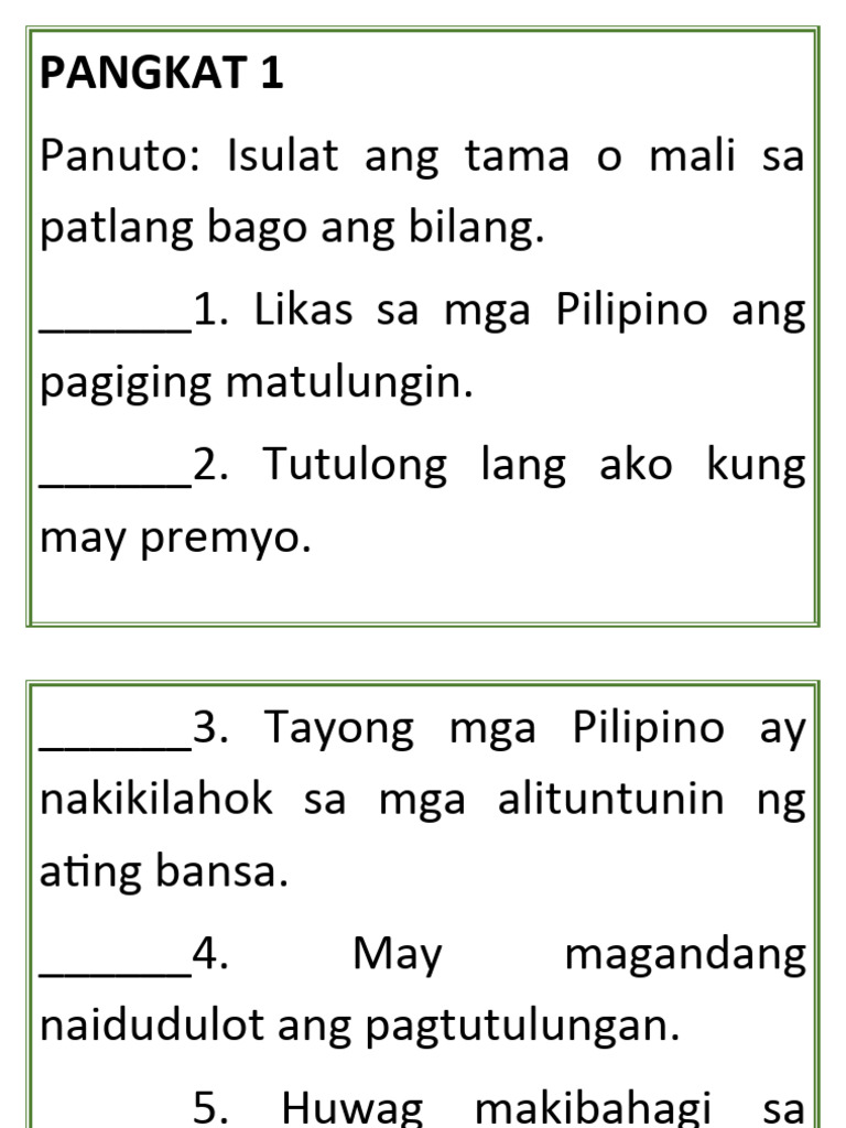 Pangkat 1 - Bayanihan | PDF