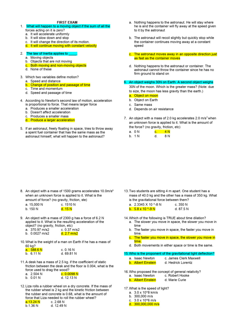 Exams and Quiz | PDF | Atoms | Electromagnetic Spectrum