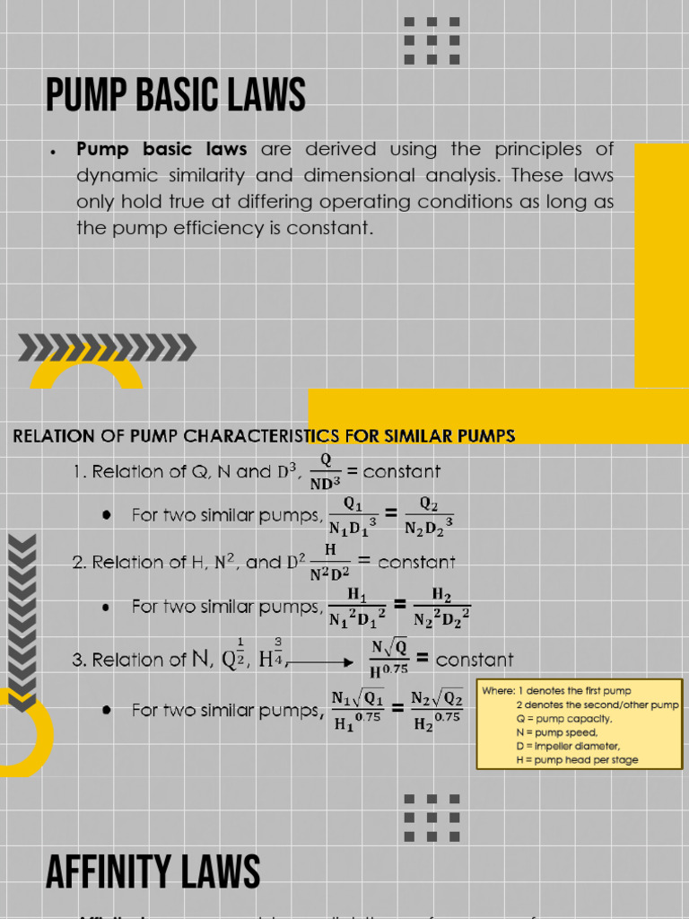 Affinity Laws - Pump | PDF | Pump | Hydraulics