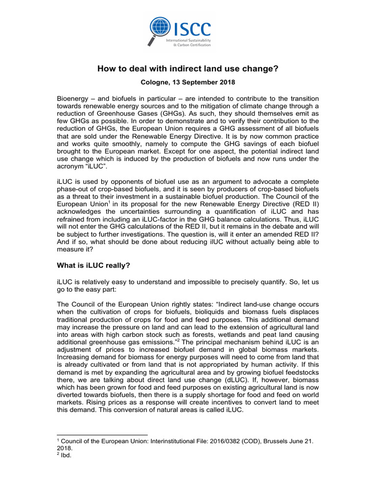 Biofuels and Indirect Land Use Change | PDF | Biofuel | Greenhouse Gas