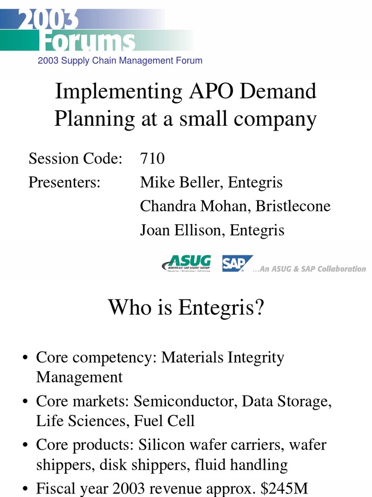 Implementing Apo Demand Planning at A Small Company 1051 | PDF ...