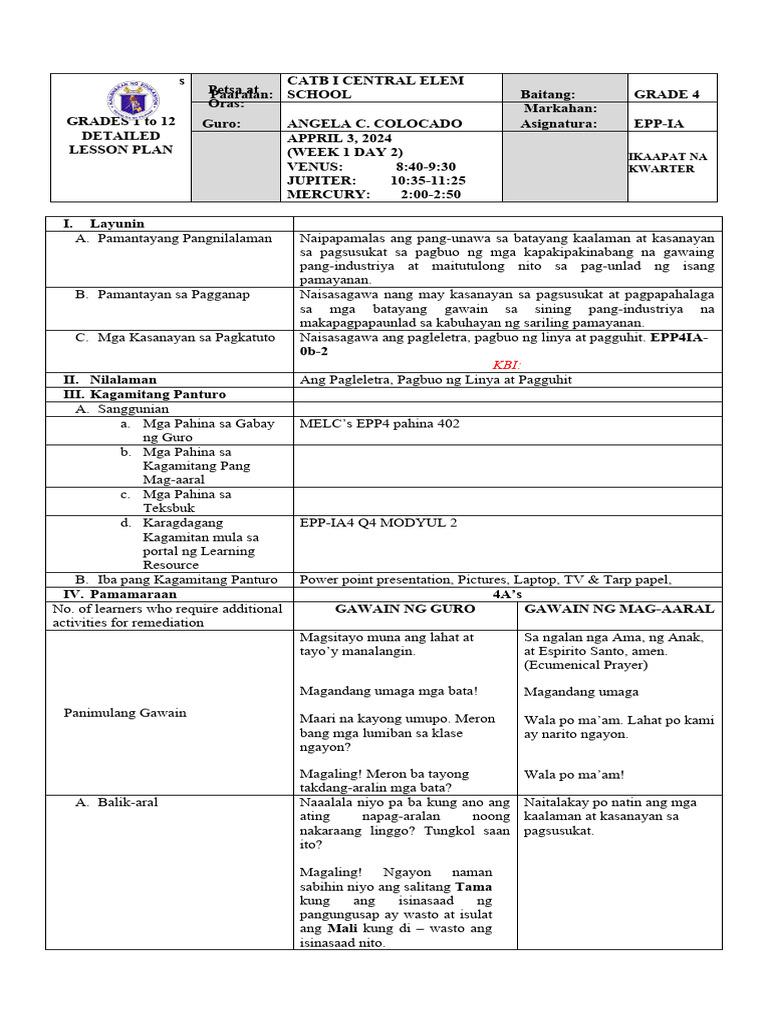 DLP - EPP 4 - Q4 - Week 2 | PDF