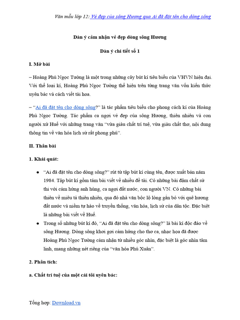 Phan Tich Ve Dep Dong Song Huong | PDF